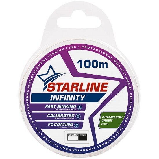 Леска Star Line STARLINE INFINITY 100m (chameleon green) 0.203мм