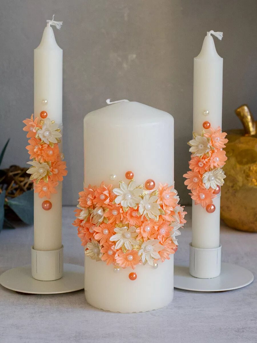 Семейный очаг на свадьбу свечи свадебные для молодоженов домашний очаг, набор 3 свечи