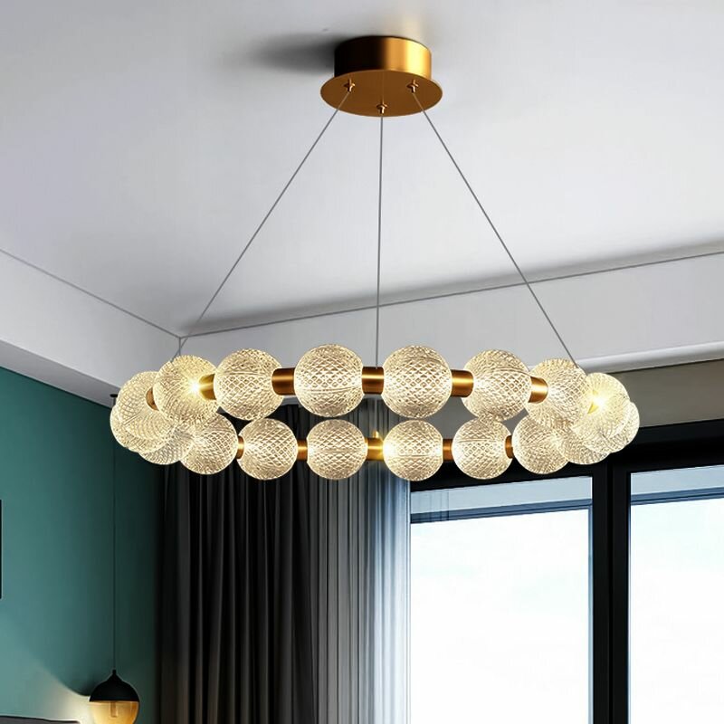 Люстра С Жемчужным Кольцом, Современный Роскошный Стиль. Светодиодные Светильники Для Украшения Дома, Подходящие Для Гостиных, Спален И Ресторанов.