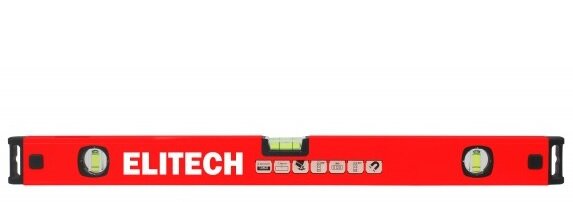 Уровень пузырьковый магнитный Elitech 320105, 1200 мм, 3 глазка