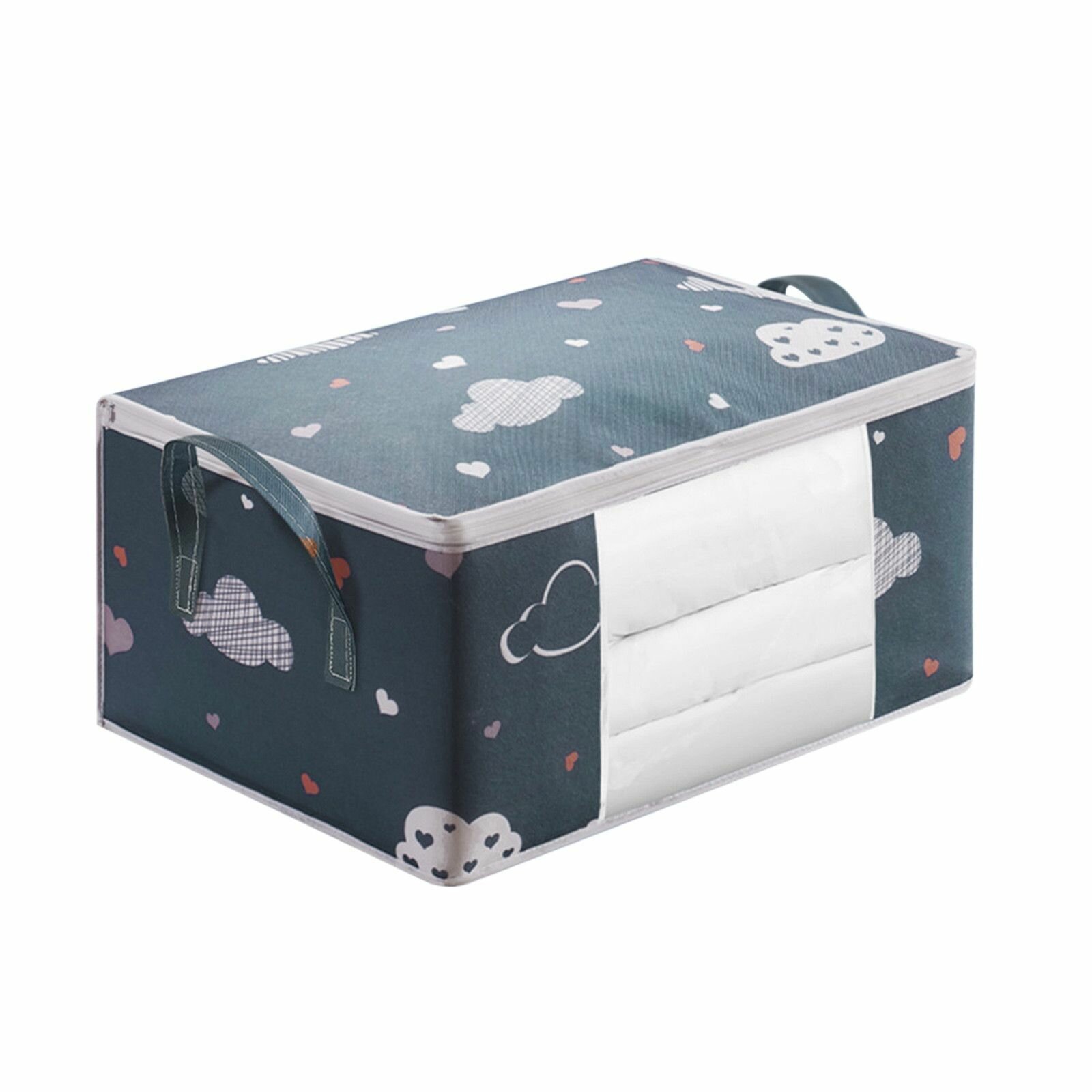Кофр для хранения вещей 55x35x25 см с ручками и молнией, компактный и вместительный, для дома, путешествий, общежития и кемпинга