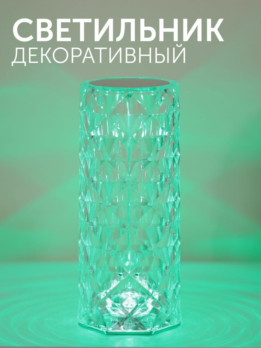 Светильник Домовой, акриловый, на батарейках, цвет бирюзовый