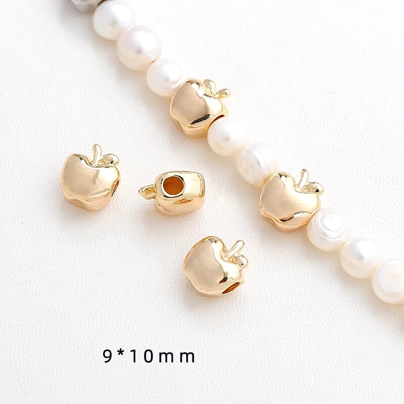 Позолоченные бусины-разделители с большим отверстием, 5 шт. 1-18k gold