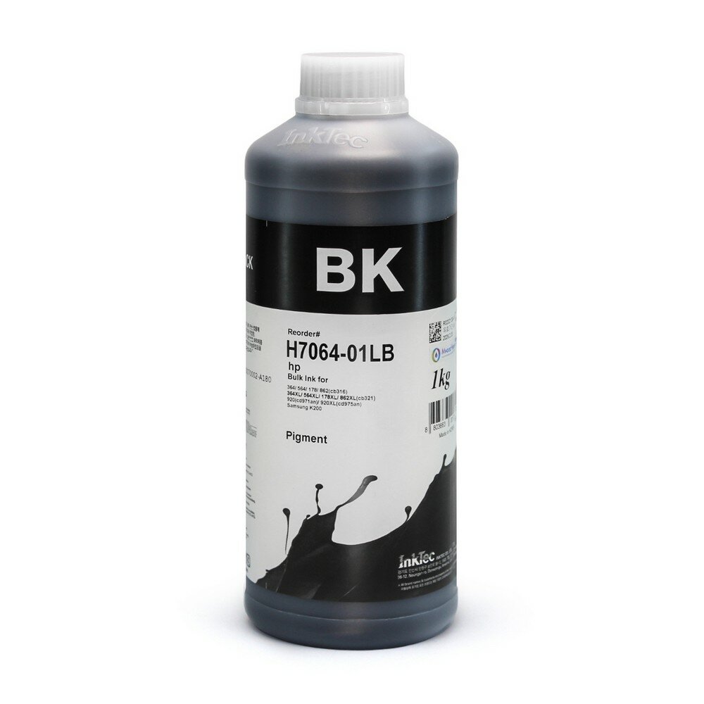 Чернила InkTec Premium Inks H7064-01LB, пигментные, Black черные, литровые 1000 мл, H7064-01LB