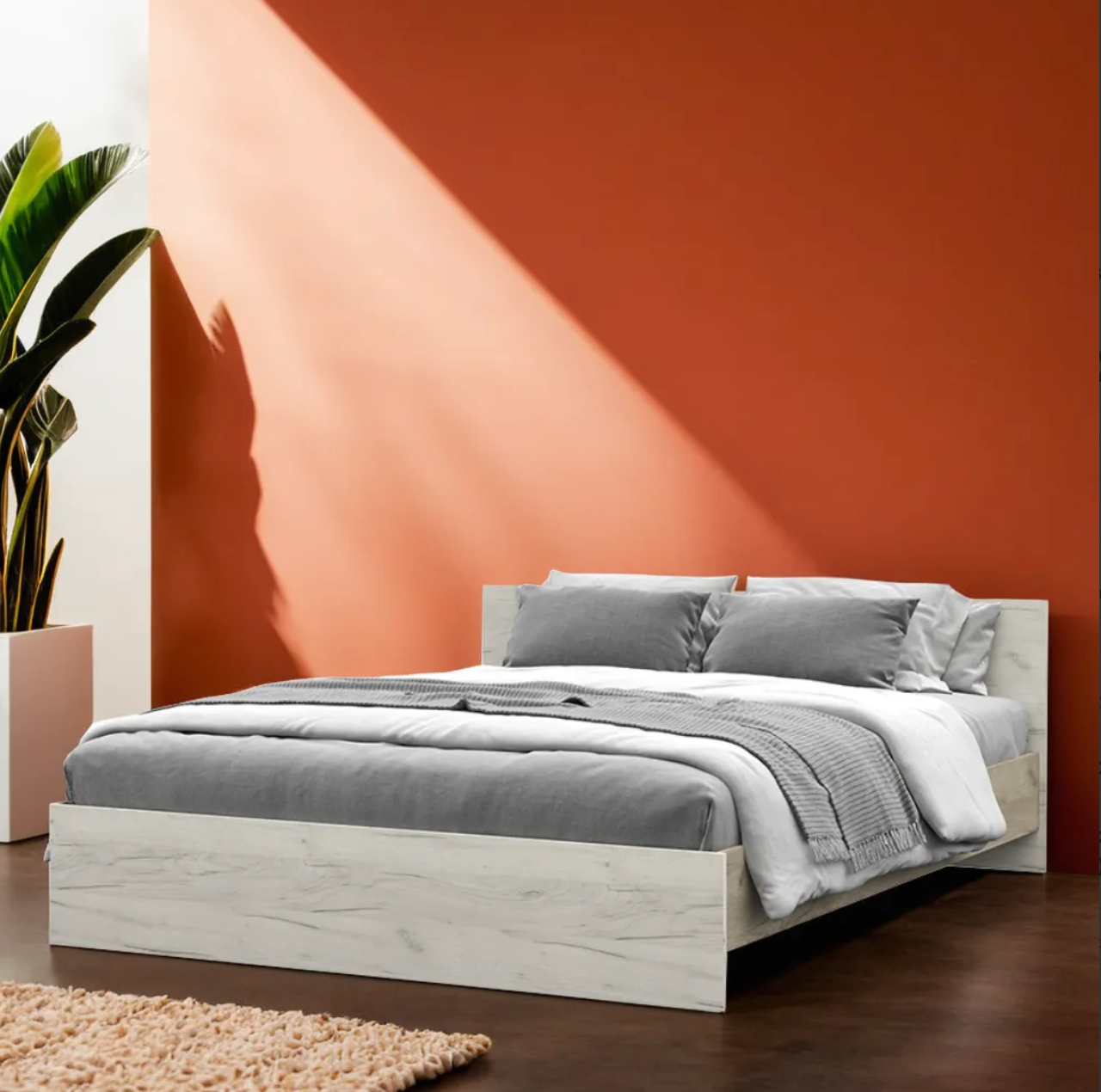 Кровать Бася со спальным местом 160×200 см, двуспальная, дуб крафт серый / белый