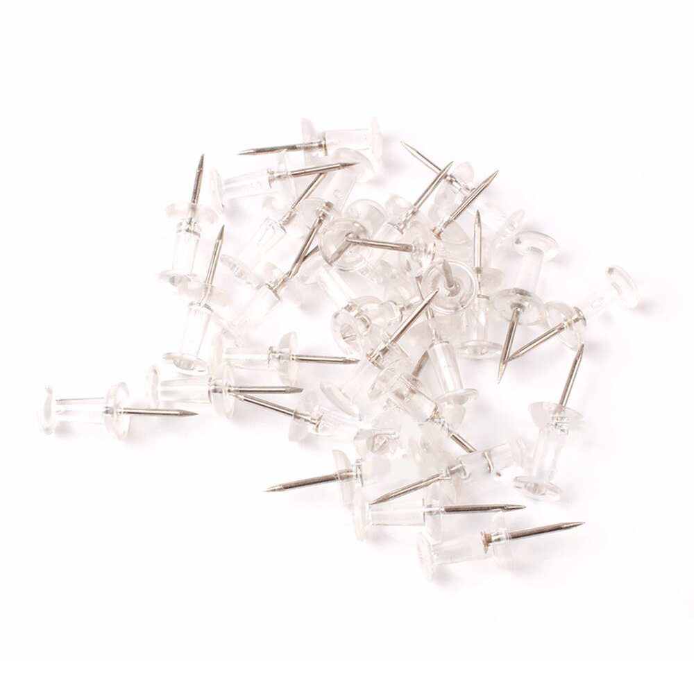 50 шт. кнопок с прозрачной пластиковой головкой и металлическим наконечником, кнопки для маркировки, настенные кнопки, кнопки для карт, для доски объявлений, пробковой доски, домашнего офиса, школьных принадлежностей