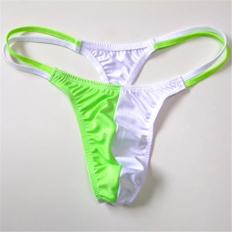 Мужские стринги из полиэстера Зеленый, Green white