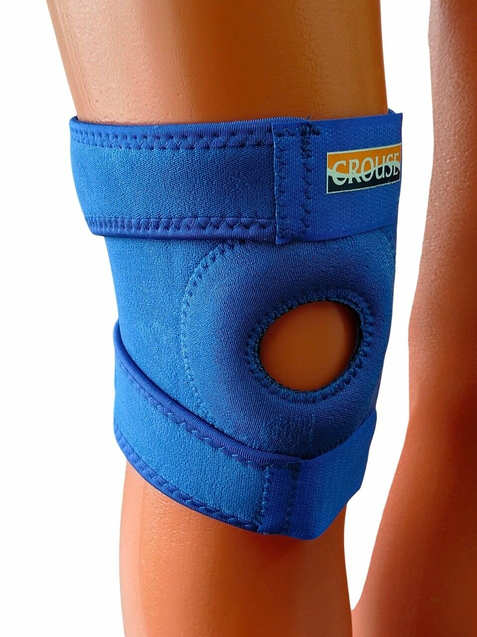 Суппорт колена "Crouse" № 756, унисекс, неопреновый, синий, 0,1 кг