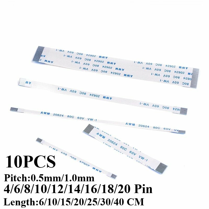 FFC кабель 25см, 18P, Pitch 1.0mm, Forward Direction, 10шт