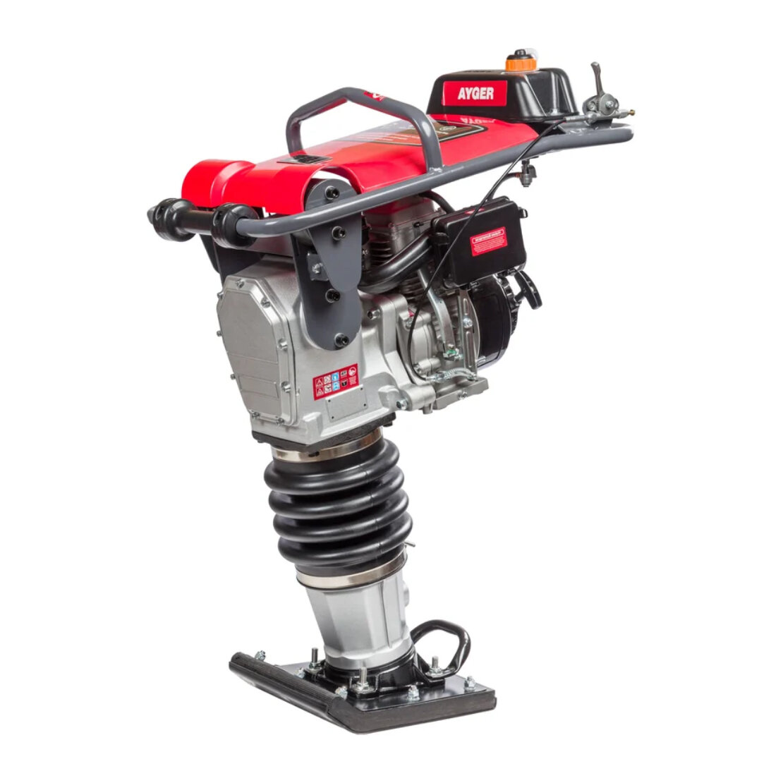 Вибротрамбовка бензиновая Ayger AVR-80L с четырёхтактным двигателем Loncin 165-3H, 5.5 л. с, 640–680 уд/мин