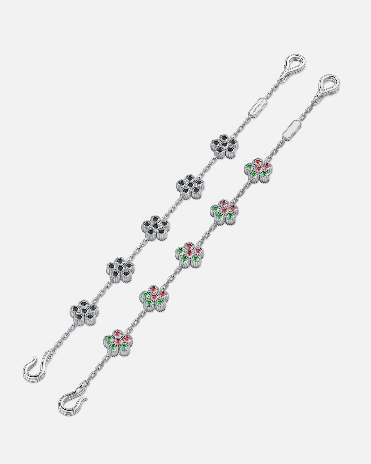 Браслет, серебро, 925 проба, родирование, фианит