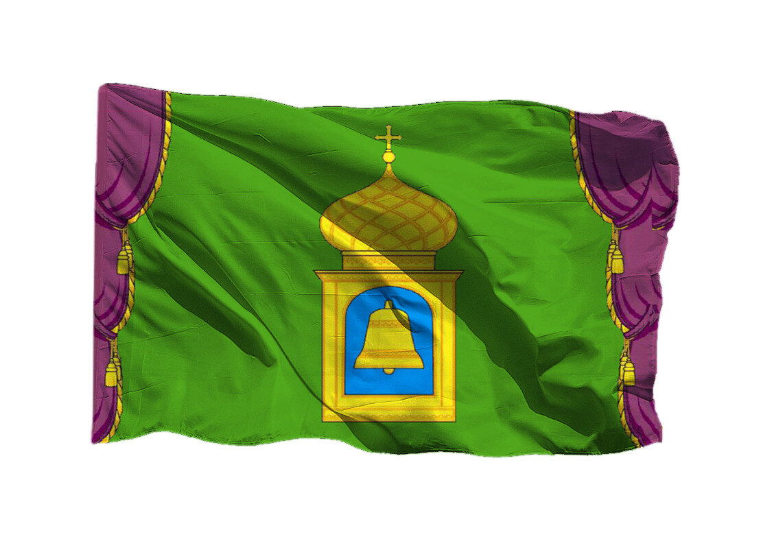 Флаг Пушкино на сетке, 70х105 см - для уличного флагштока