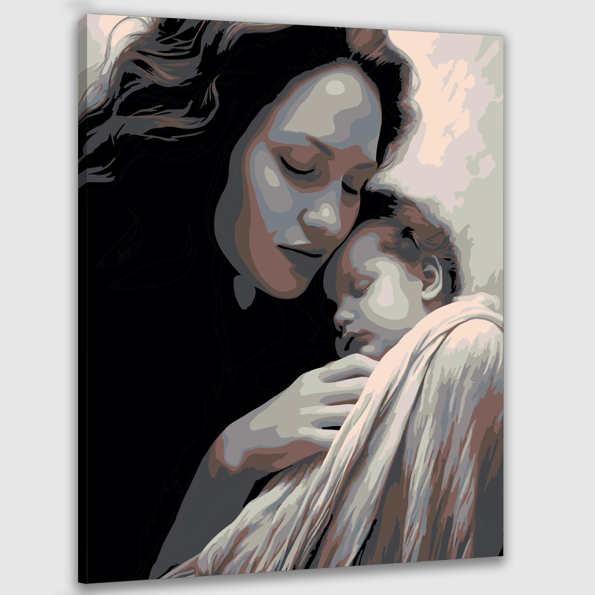 Картина по номерам 40x50 см, мать, ребенок, радость, материнство, взгляд, любовь, близость, счастье