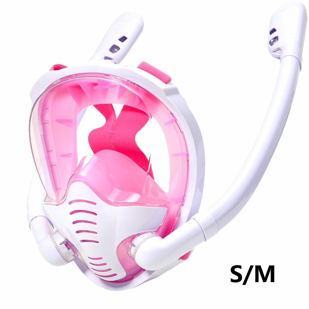 Маска для снорклинга на все лицо с панорамным обзором 180 , силиконовые очки для снорклинга с сухим верхом, дайвинга, плавания с 2 трубками, защита от запотевания и протечек