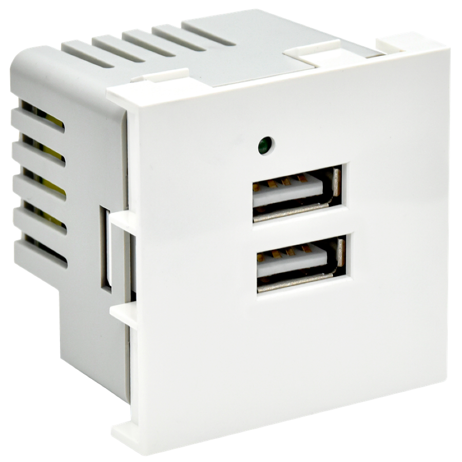 Розетка USB IEK / ИЭК Праймер РКЮ-23-40-П, A+A, 5В 4.2А, двухместная, цвет белый / электроустановочное оборудование