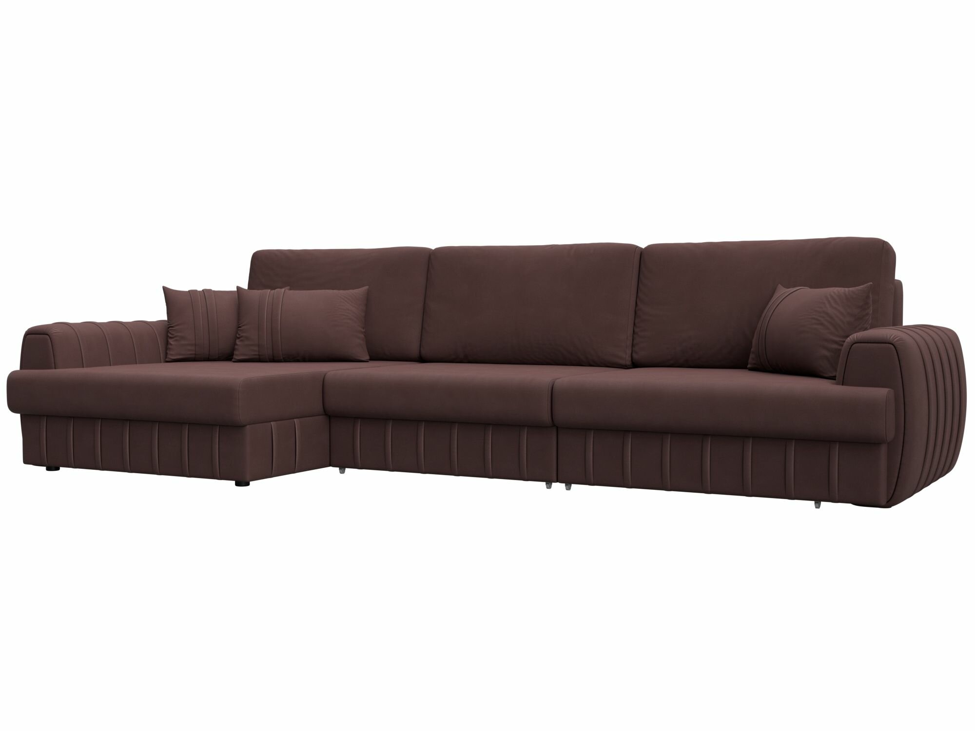 Диван угловой Флоу НПБ Лонг угол левый, Замша