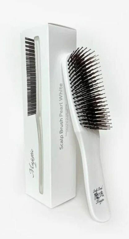 Мажестик (Majestic) расческа Пёрл Вайт (Pearl white) с эффектом массажа и пилинга