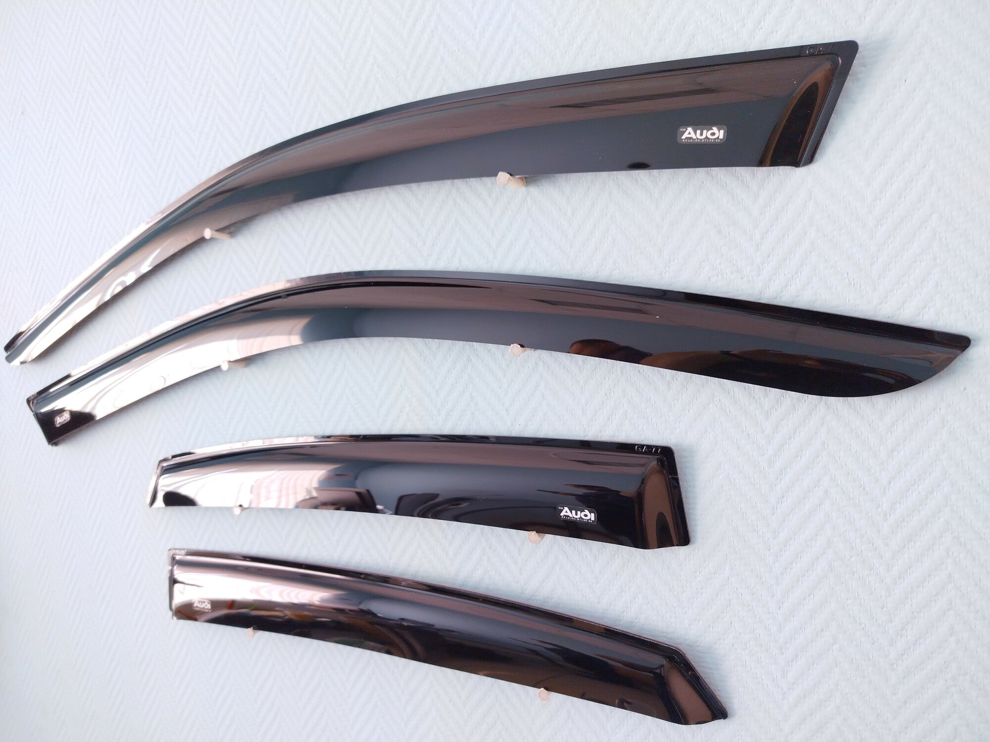 Дефлекторы окон Audi A4 (B6, B7) с 2000 по 2008, седан, к-т 4 шт, скотч 3M