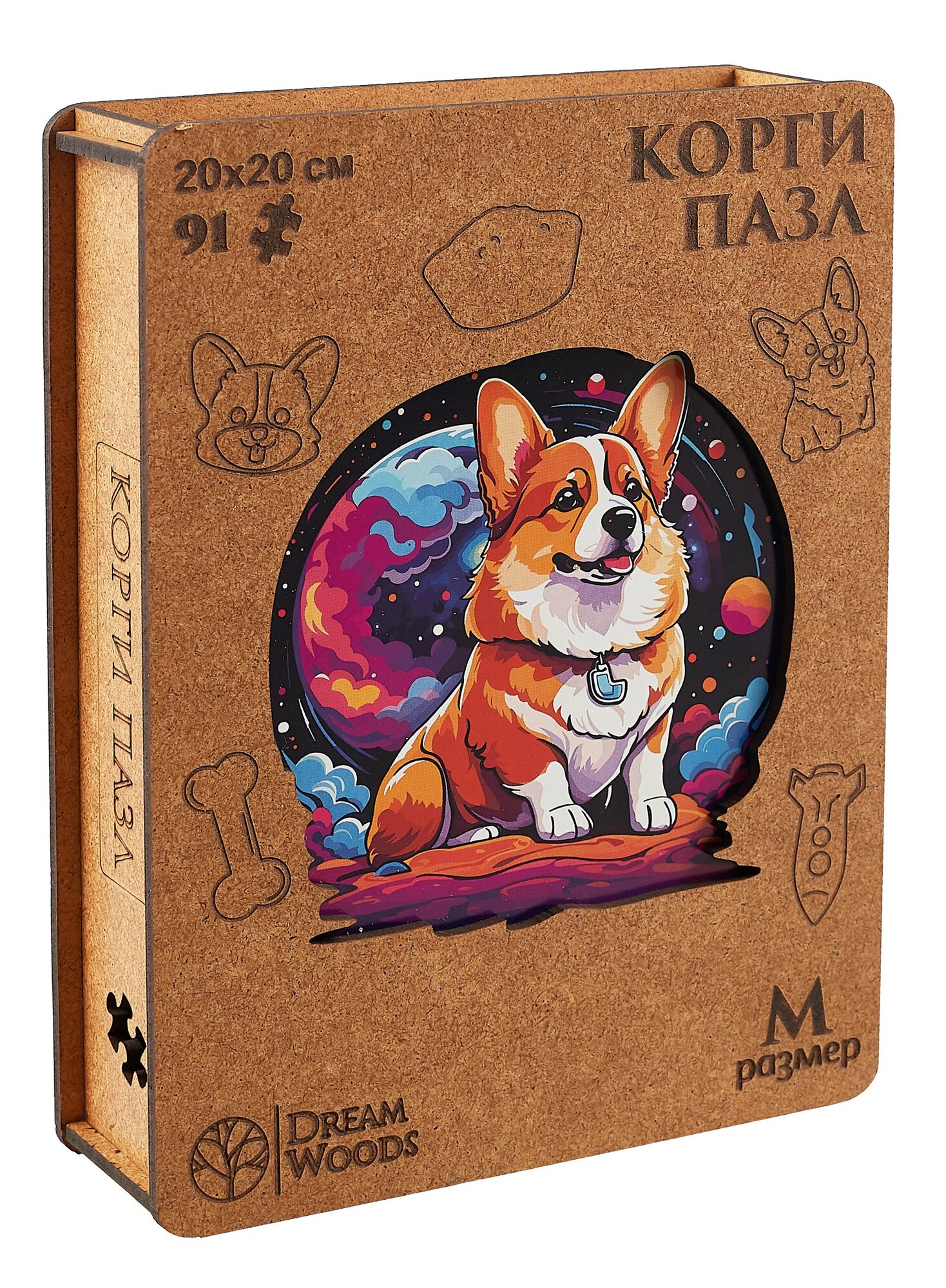 Пазл фигурный "Корги". 91 элемент