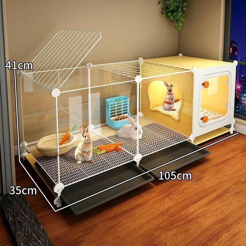 Клетка для грызунов "Премиум", белая, складная, 105x35x41 см