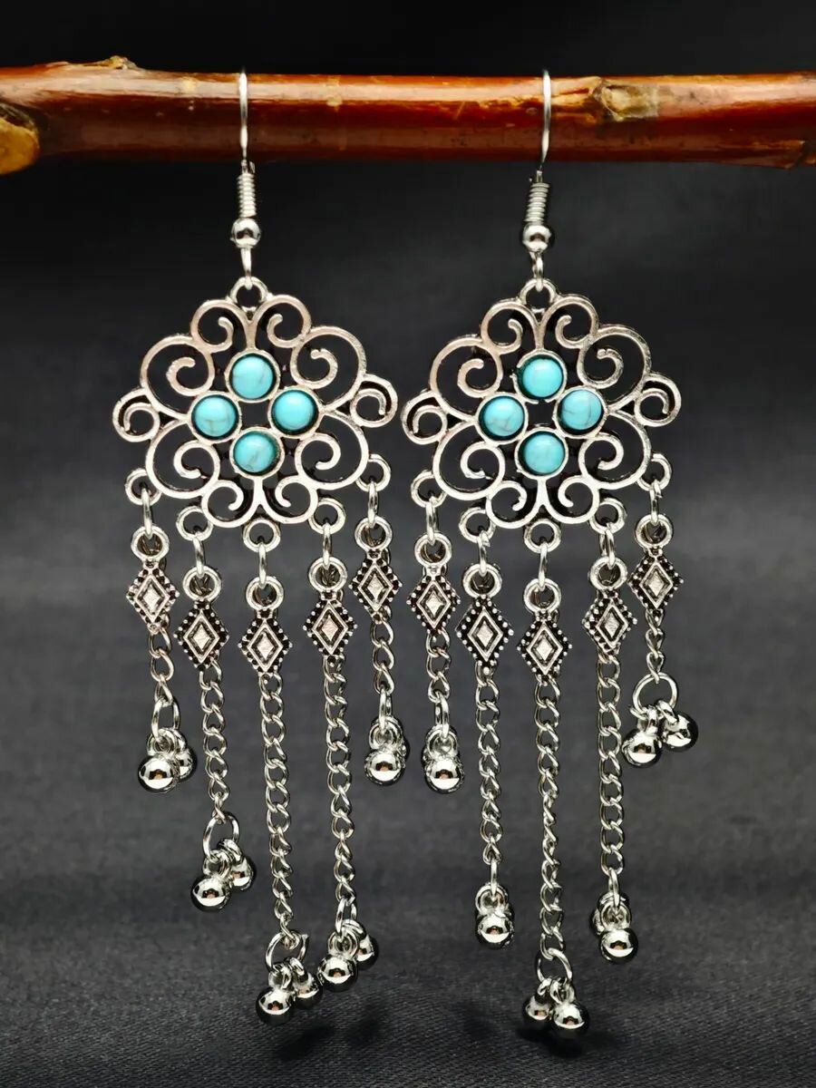 Серьги be self true, эмаль, бирюза синтетическая