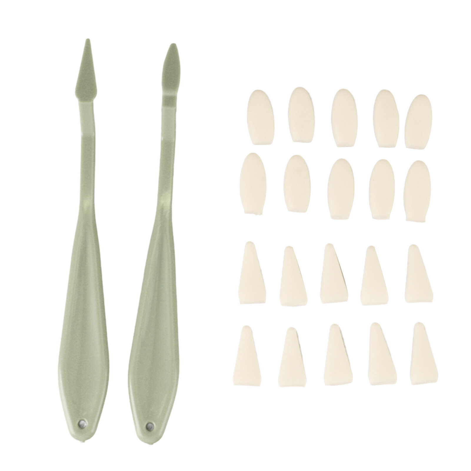 2Pcs Sketch Sponge Wiper Plastic Handle Washable Elastic Replaceable Knife Pen with 20 Heads for Art Students