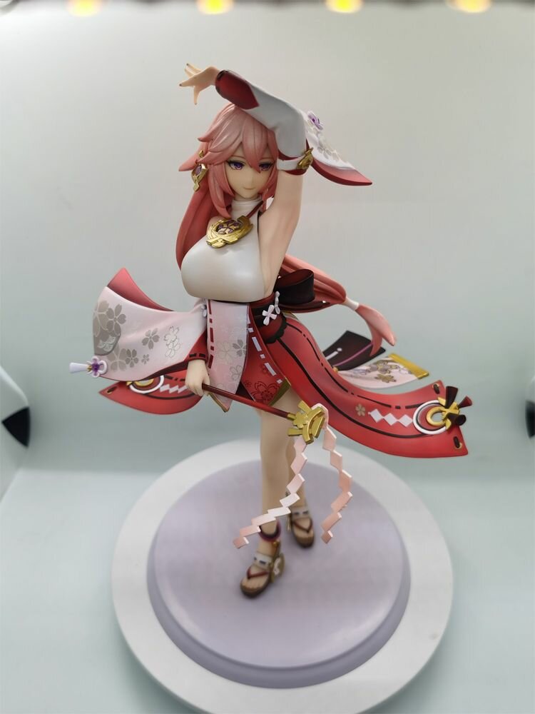 Genshin Impact Яэ Мико фигурка из ПВХ Коллекционная фигурка персонажа в японском стиле, высококачественная модель для фанатов аниме и геймеров