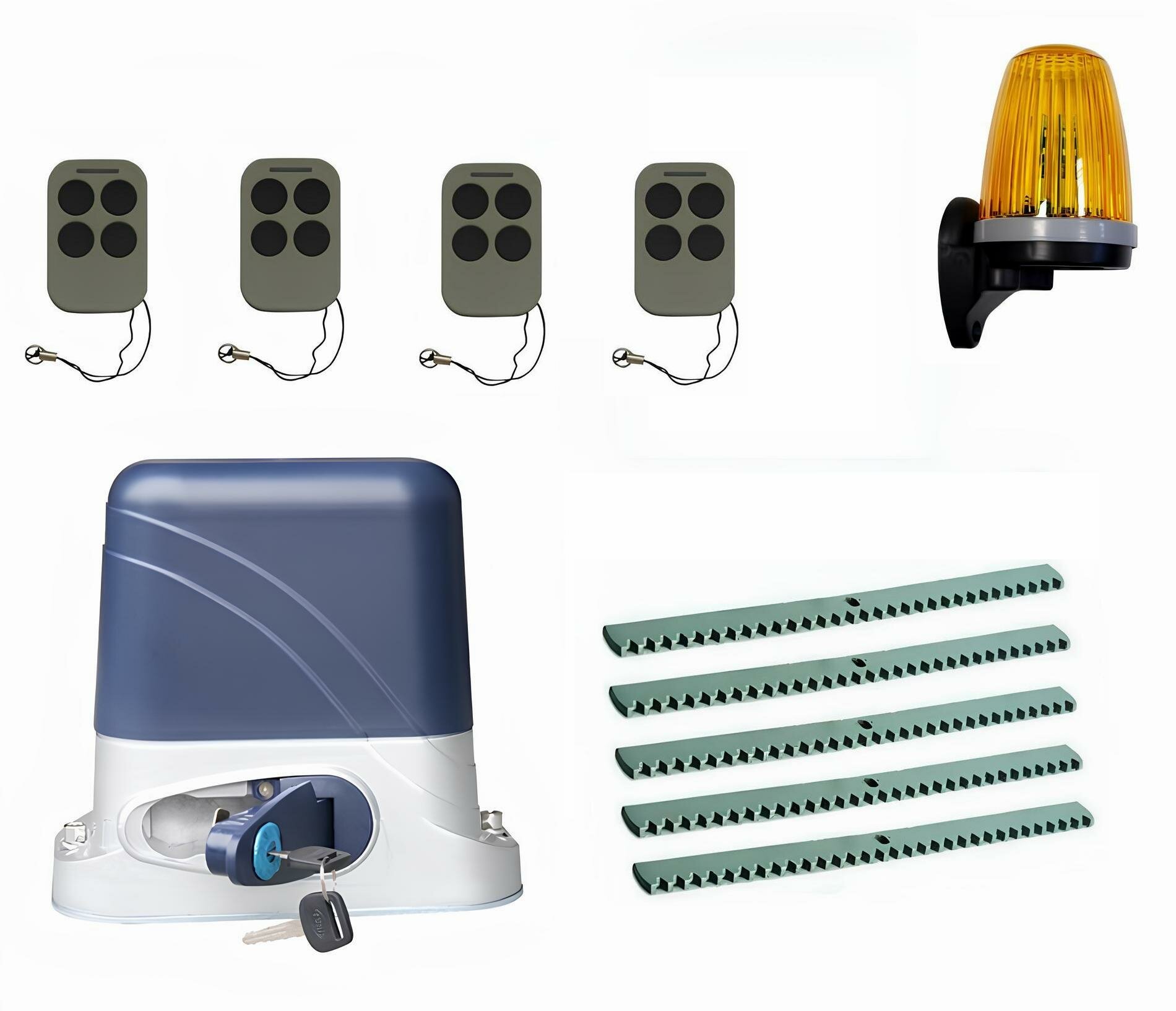 Автоматика для откатных ворот KSL-800 KIT-L3K5-Т4, комплект: привод, 4 пульта, лампа, 5 реек