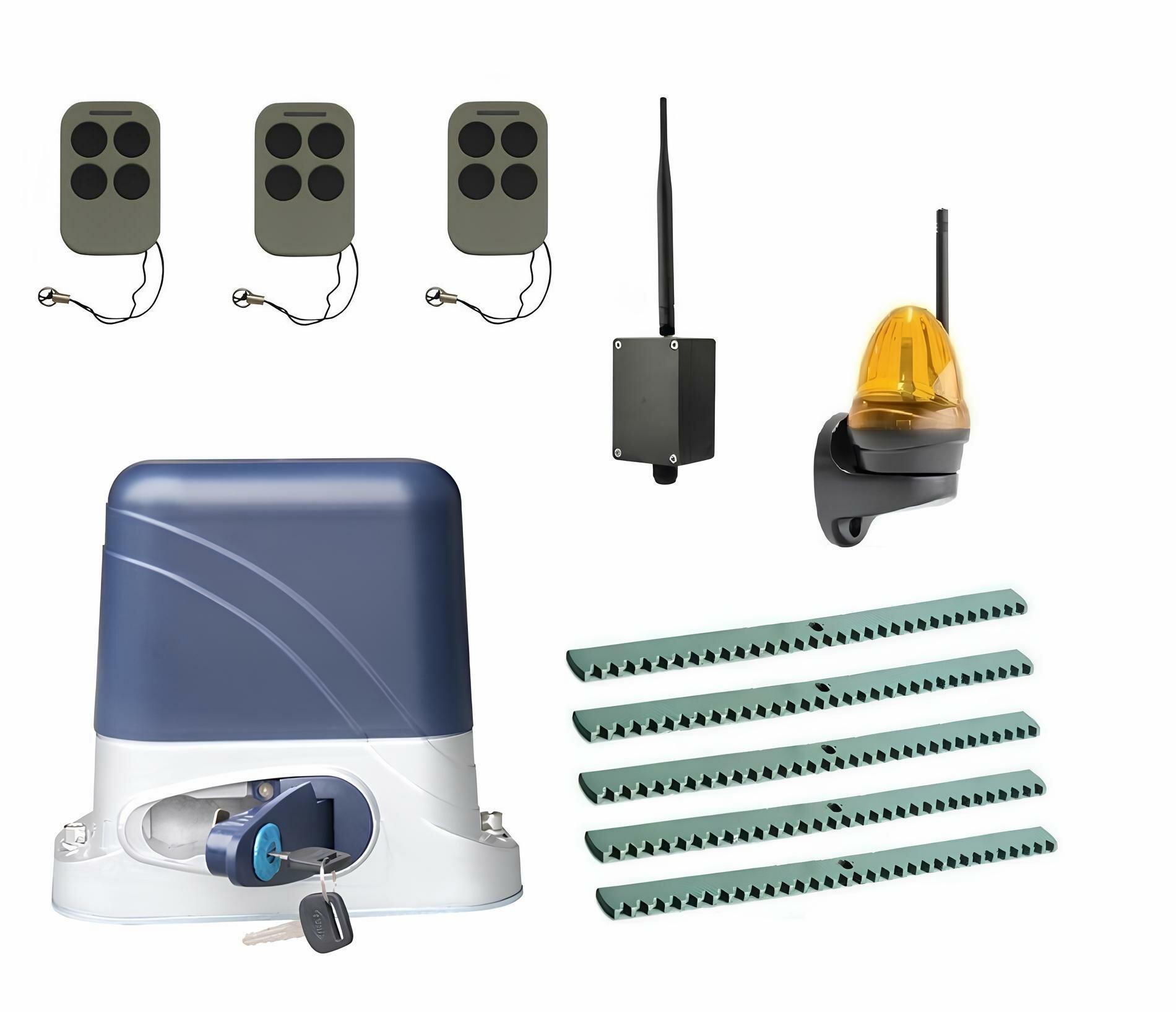 Автоматика для откатных ворот KSL-800 KIT-LK5-BT-Т3, комплект: привод, 3 пульта, Bluetooth-модуль, лампа, 5 реек