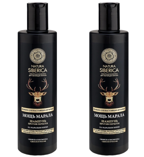 Natura Siberica Мужской шампунь, Мощь Марала против перхоти, 250 мл, 2 уп.