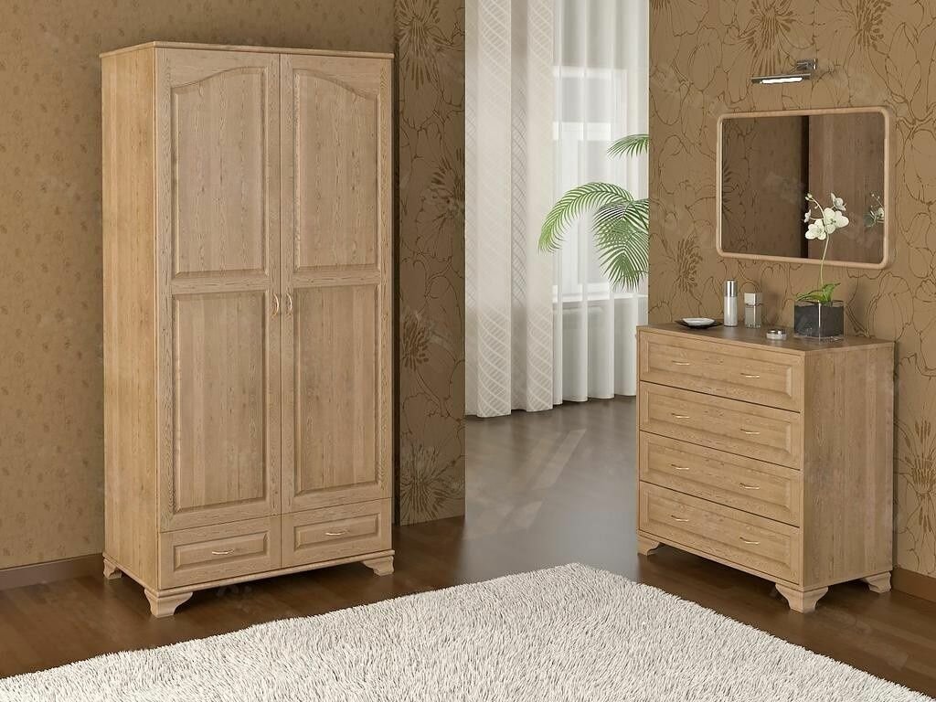 Шкаф Витязь №113 из Массива сосны, 90х60х190 см, классический орех 2