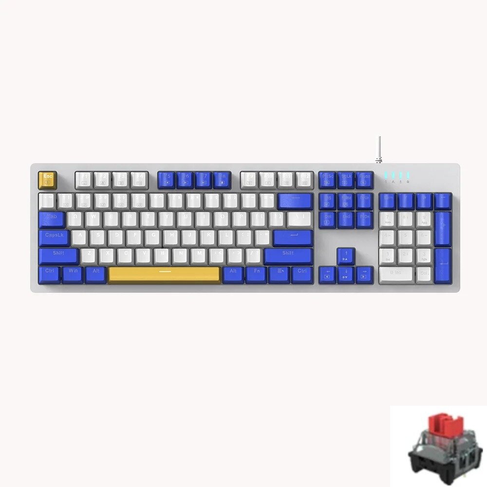 ThundeRobot K104 Полноразмерная Проводная Механическая Клавиатура С Возможностью Горячей Замены С RGB-подсветкой