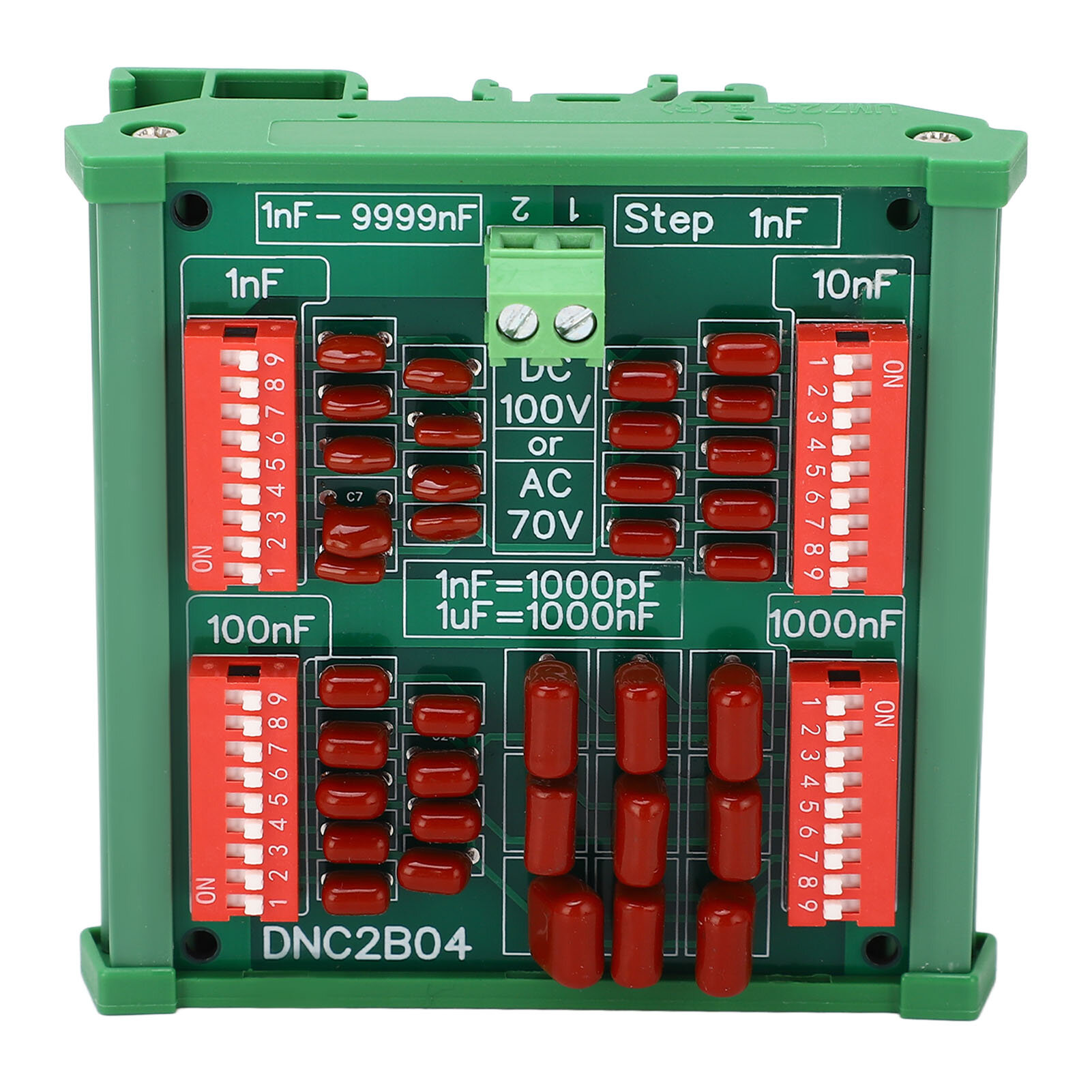 Программируемая плата с 4-разрядным декадным конденсатором 1 нФ, полипропиленовая пленка, DC100V AC70V DNC2B04 с шиной питания.