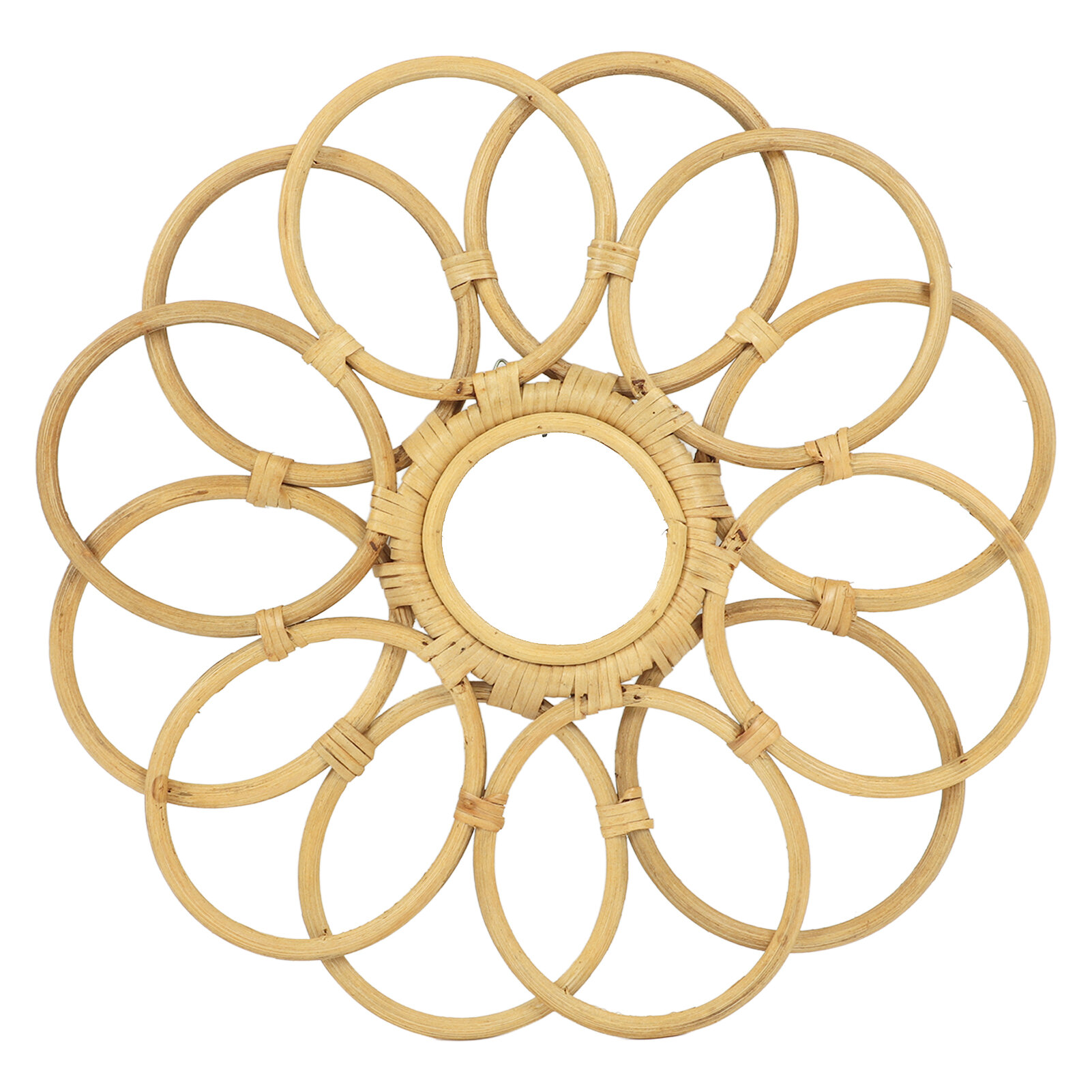 Зеркальное зеркало Rattan Cround Retro тонкое украшение на стену зеркало Decor для въезда в гостиную 45 см. Диа