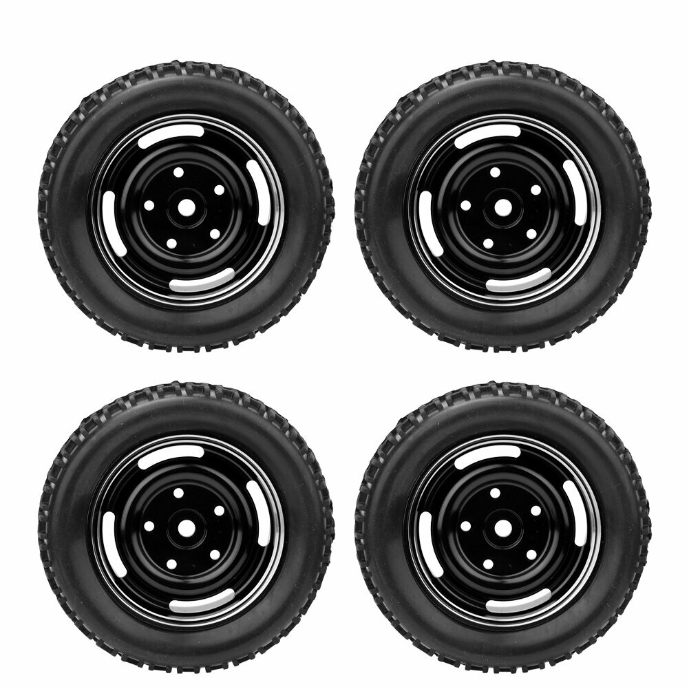 Металлические 4-отверстие U-образные шины из резины с алюминиевыми ободами черного цвета MN-024BL, количество 4 штуки, внешний диаметр 76мм, внутренний диаметр 46мм, ширина 30мм, адаптер гексагонального хаба 5-12мм, подходит для моделей автомобилей MN