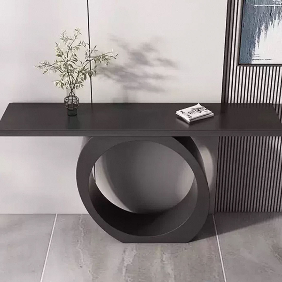 Интерьерная консоль с керамической столешницей Valsonne (черное основание / черная столешница / 140 см)