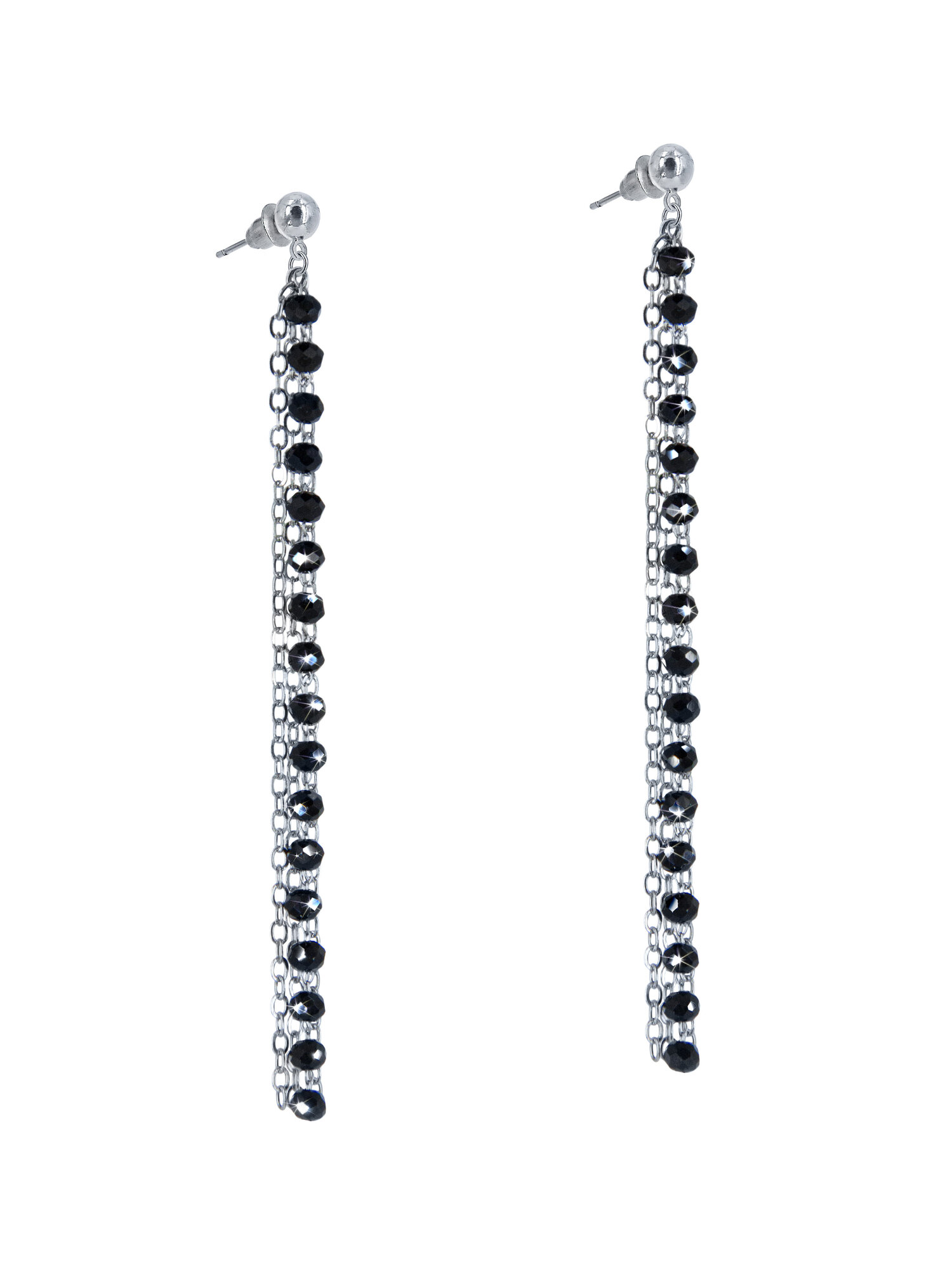 Серьги цепочки, стекло