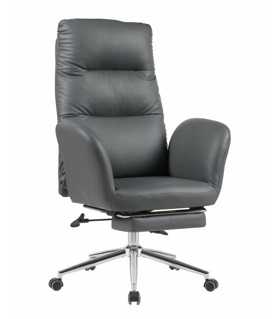 Кресло руководителя Суфре с оттоманкой серый