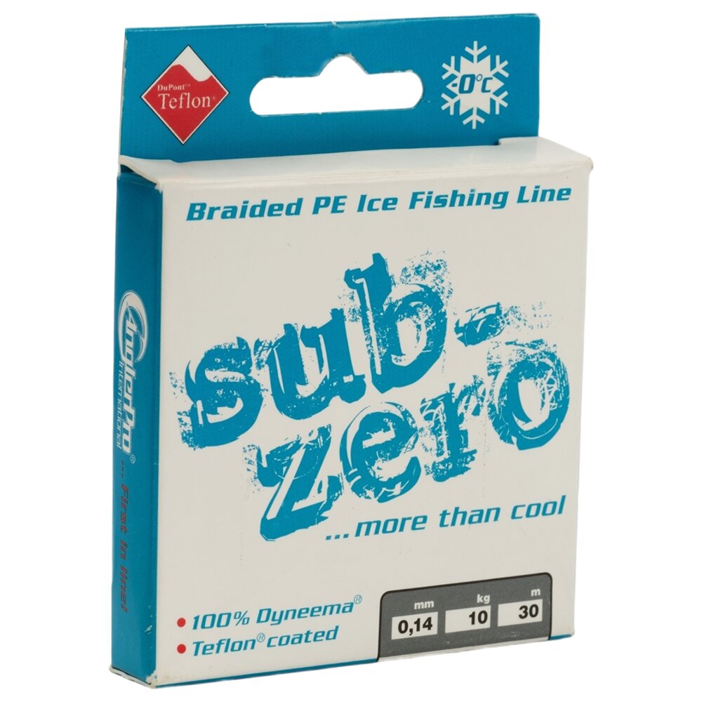 Плетёный рыболовный шнур ANGLER PRO "Sub-Zero" (30м; 0,14 мм; 10 кг сделано в Швеции.