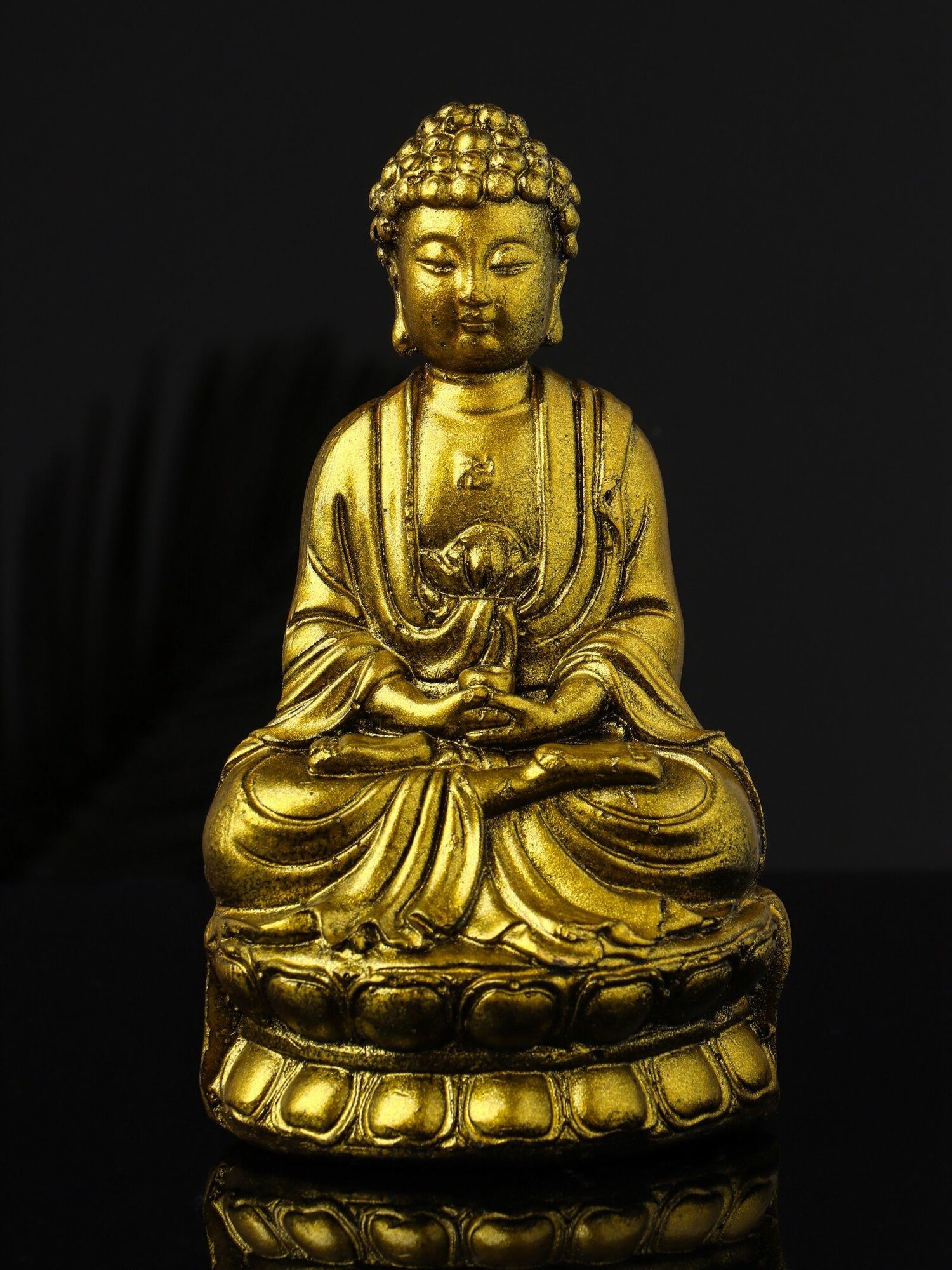 Фигура "Будда" 15х9 см, золото