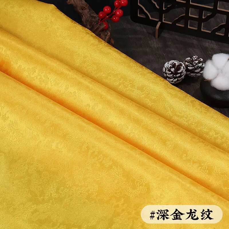 Полиэстерная парча Дракона 90х50 см Желтый, Deep Gold