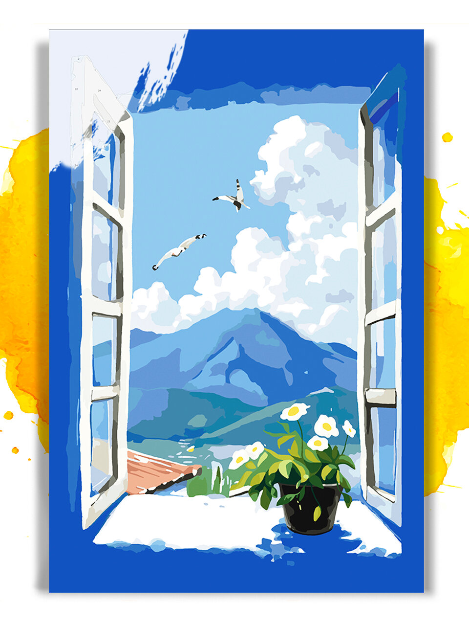 Картина по номерам на холсте Окно в голубые дали, 40 х 60 см