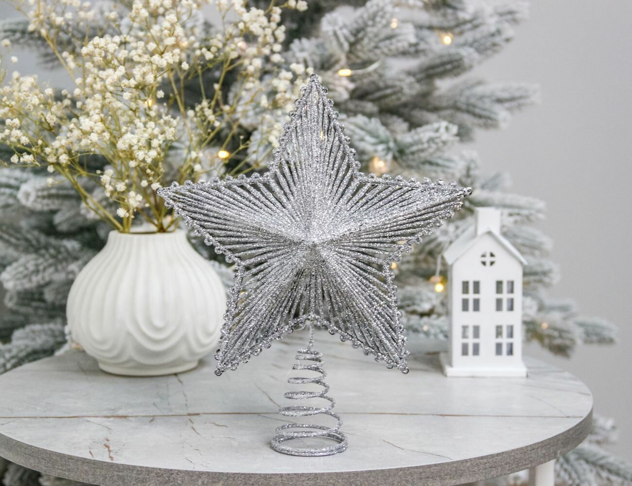 Ёлочная верхушка звезда 'дарби', металл, серебряный, 26 см, Due Esse Christmas XNA16011051