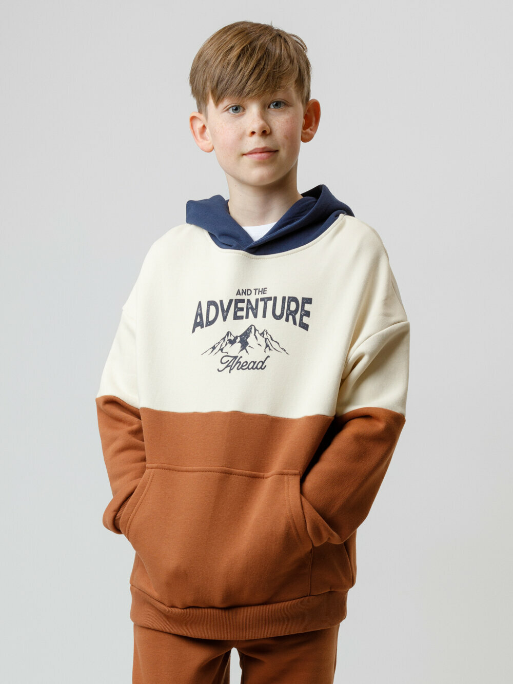 Худи КР 302214/теплое молоко,ореховый к622