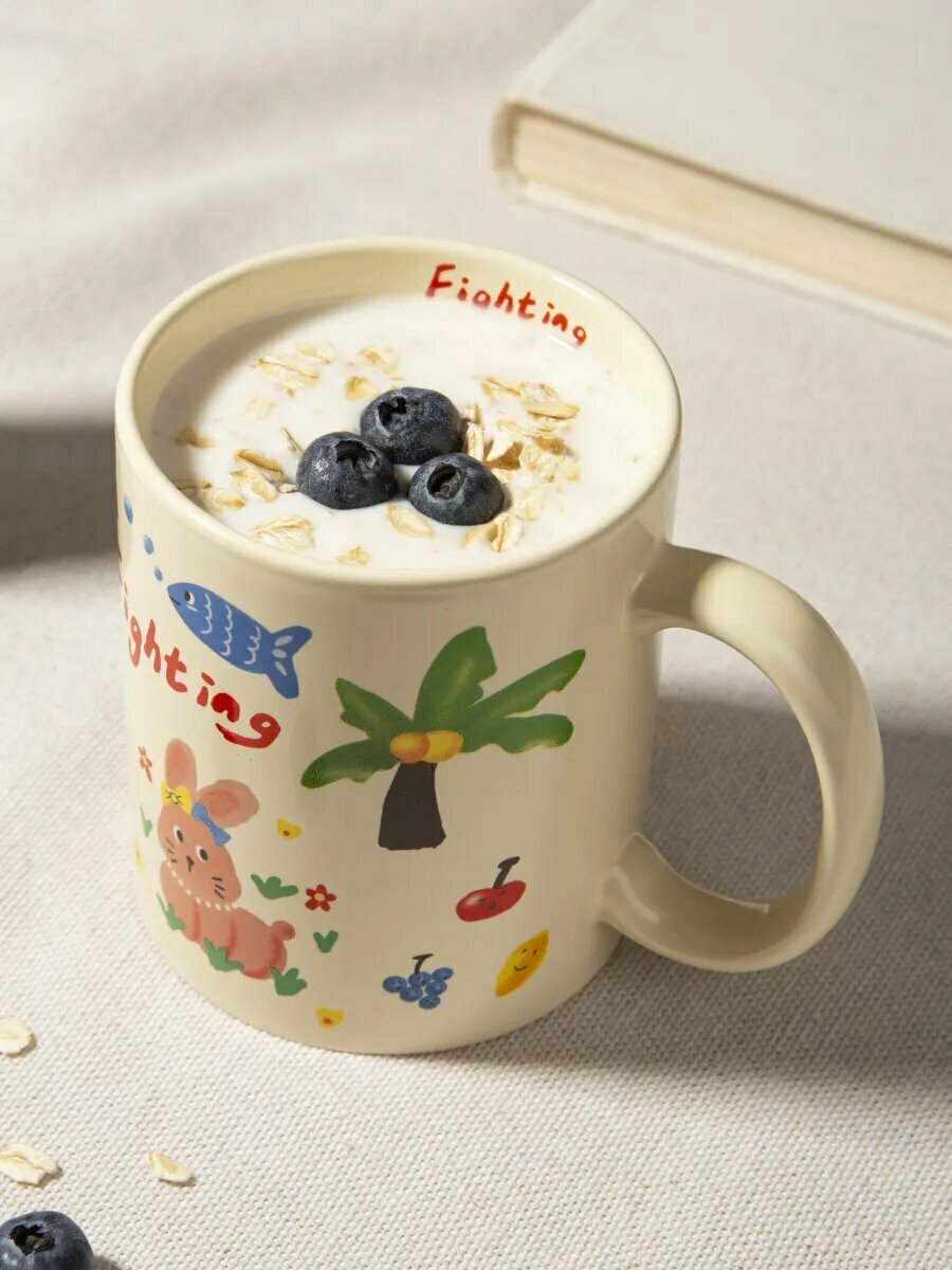 Кружка Fighting, с декоративным зайцем, керамика, 300мл