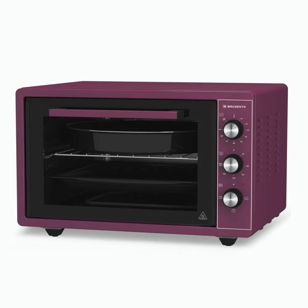 Мини-печь Delvento D4406, верх/низ, таймер, подсветка, 44 л, фиолетовая