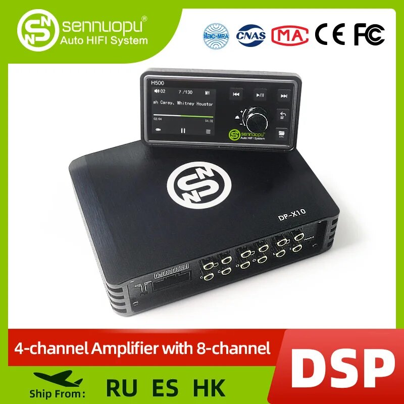 Sennuopu DP X10PLUS 8-канальный DSP усилитель звука авто 4-канальный аудио усилитель цифровой звуковой процессор Bluetooth с ЖК-контроллером
