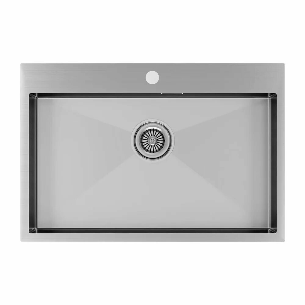 Мойка кухонная Paulmark Kroner PM217551-BS металлическая, прямоугольная, 75x51, мойка для кухни, российская