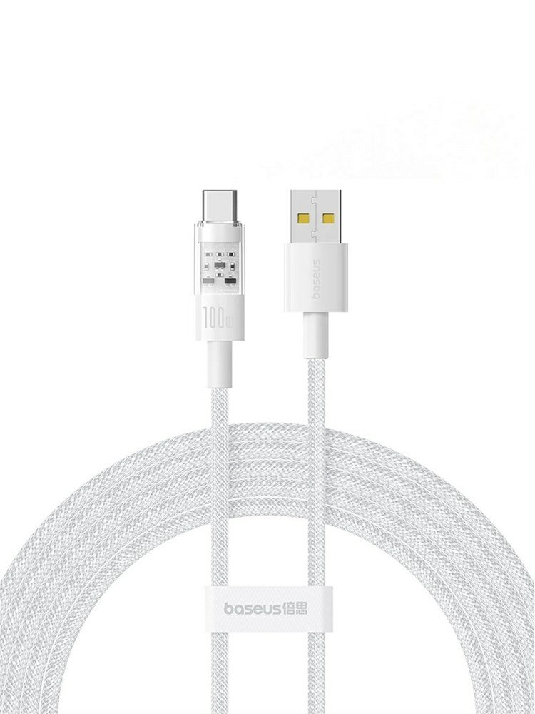 Baseus Кабель Baseus Gem Purely Lucent USB - Type-C 100W 2m P10373002211-01 CB000094 Белый