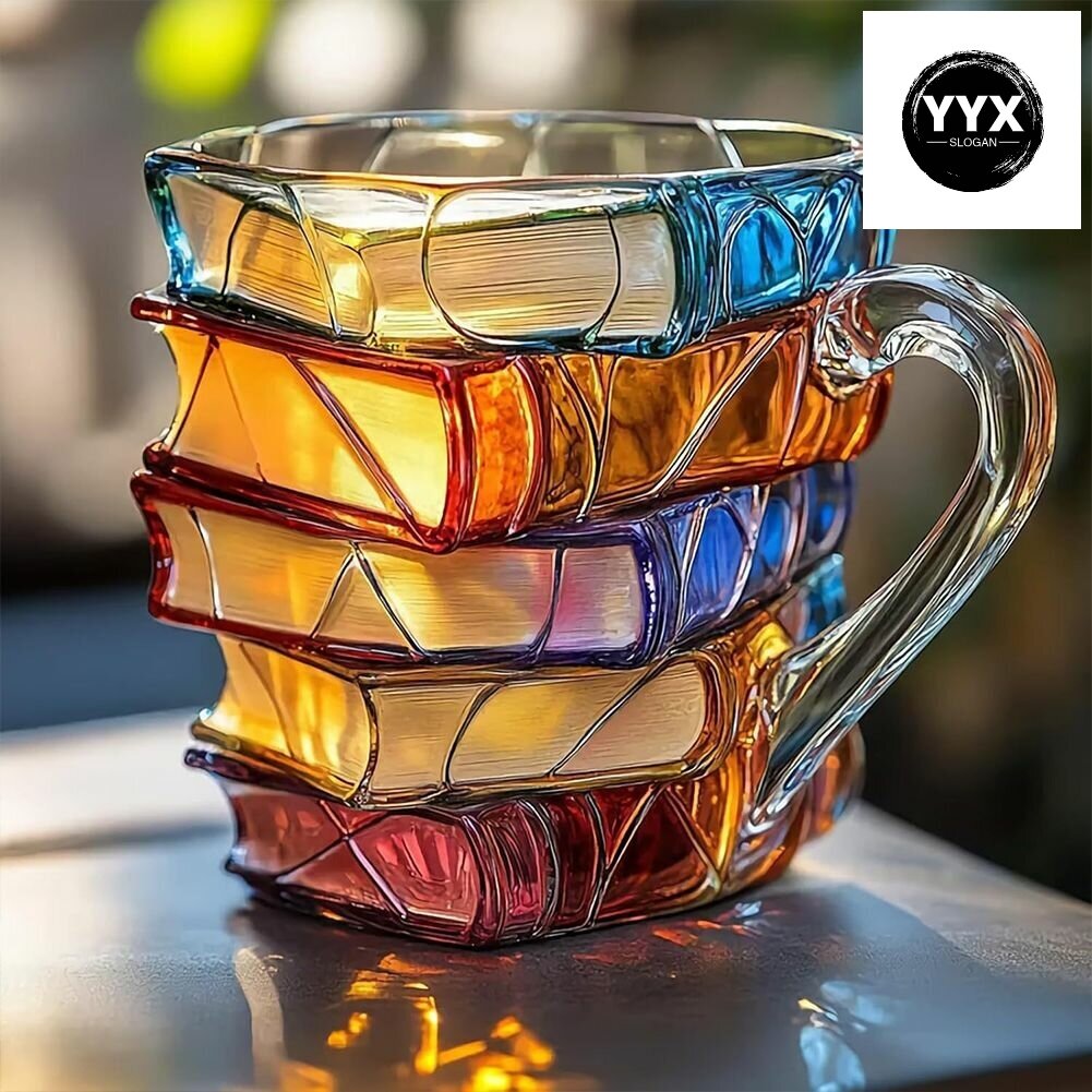 Цветные стекла, книжные бокалы, С ручкой, milochic Чашка кофейная, 1 шт